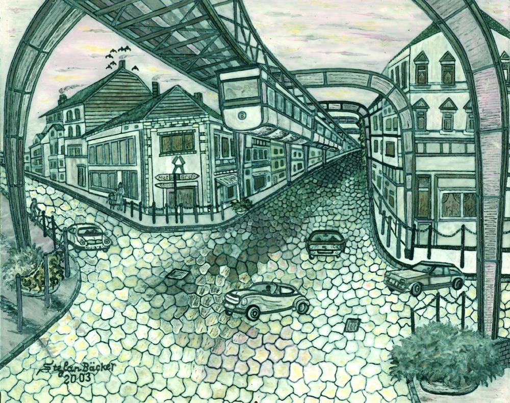 Kunst auf Glas - Kaiserstrasse - 1944 Kunst auf Glas - Kaiserstrasse - 1944